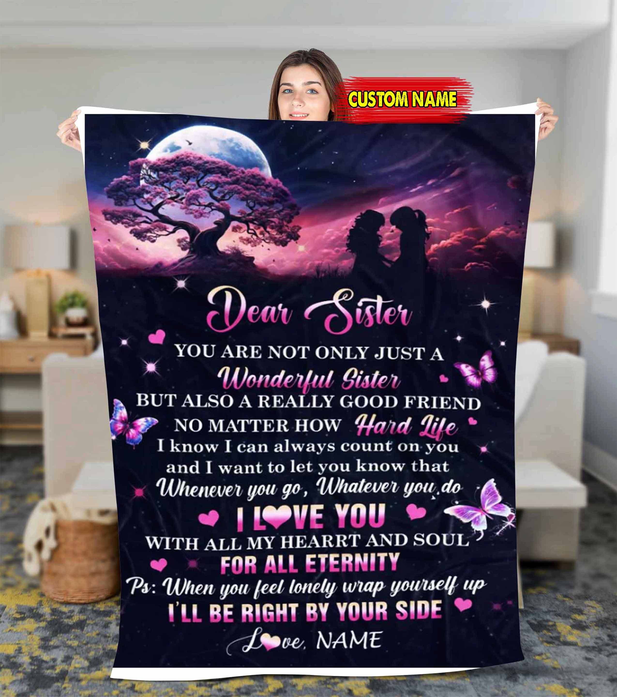 Personalized To My Sister, Blanket From Sister to Sister, Si - Inspire ...