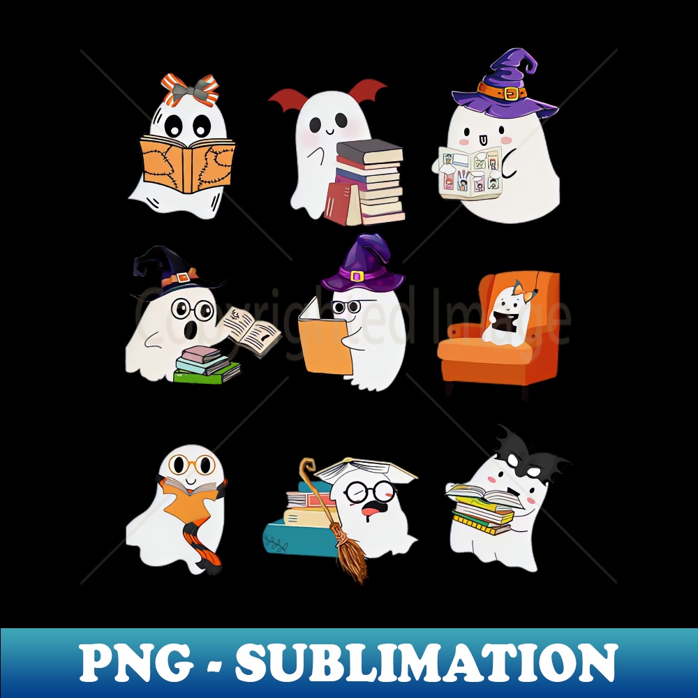 Ghosts Reading Books Teacher Halloween Librarian Boooks - PN | Inspire ...