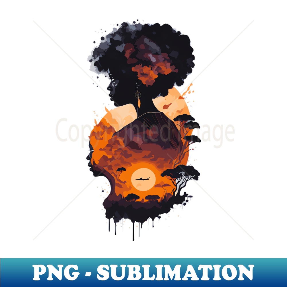 Hidden woman in African sunset - Sublimation-Ready PNG File | Inspire ...