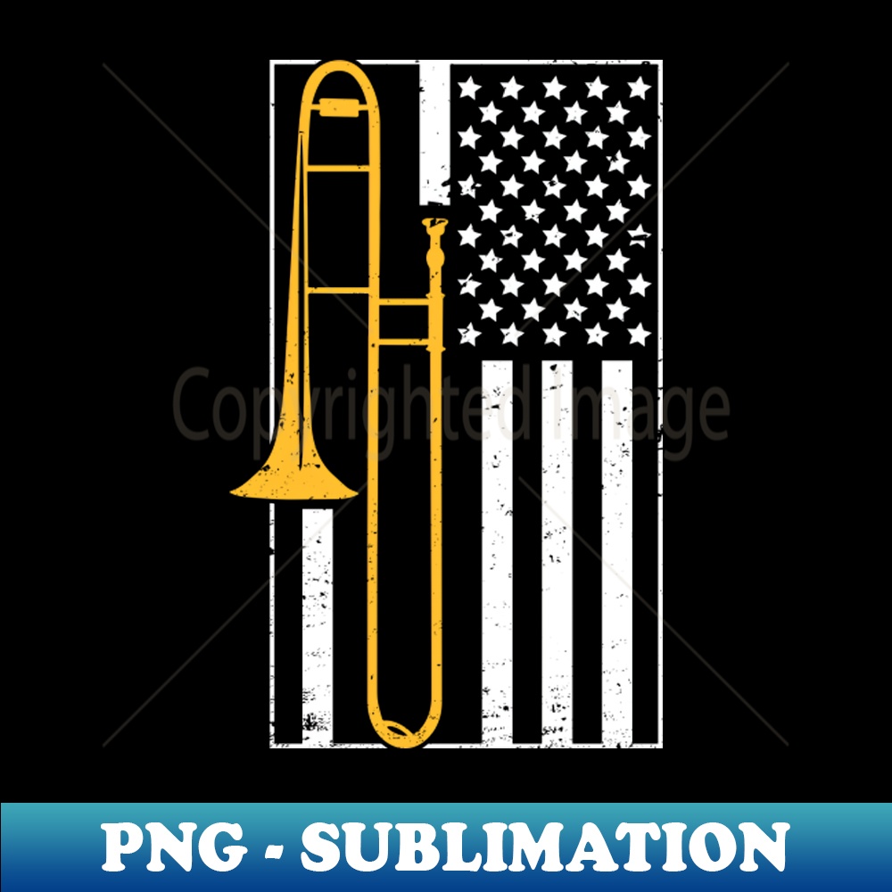 Trombone American Flag - High-Quality PNG Sublimation Downlo | Inspire ...