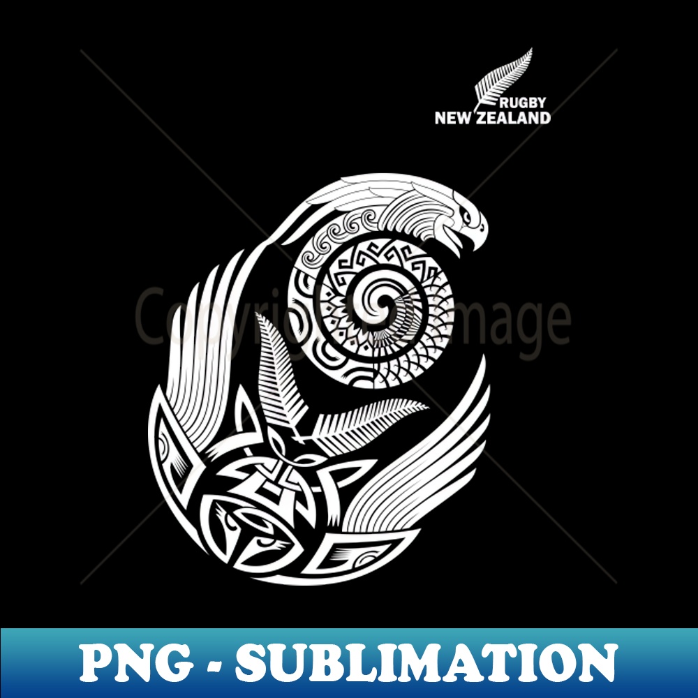All Blacks Rugby New Zealand Maori Tattoo Bird - Retro PNG S | Inspire ...