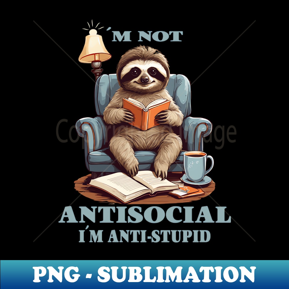 Smart Sloth with Book - Special Edition Sublimation PNG File | Inspire ...