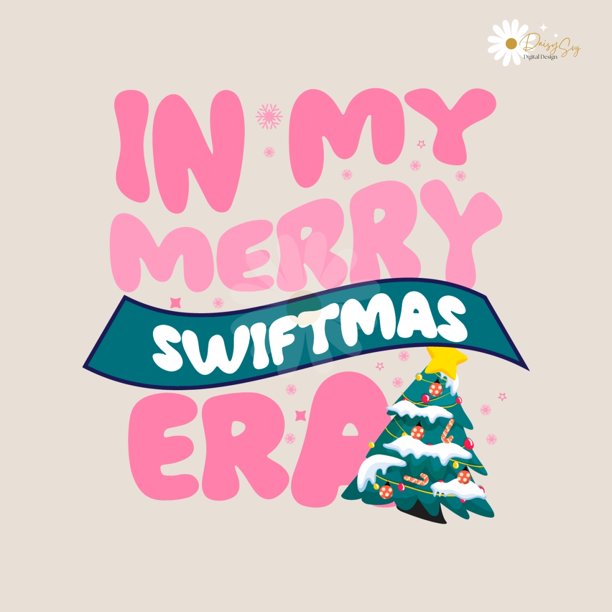In My Merry Swiftmas Era Retro Christmas Tree SVG File - Inspire Uplift