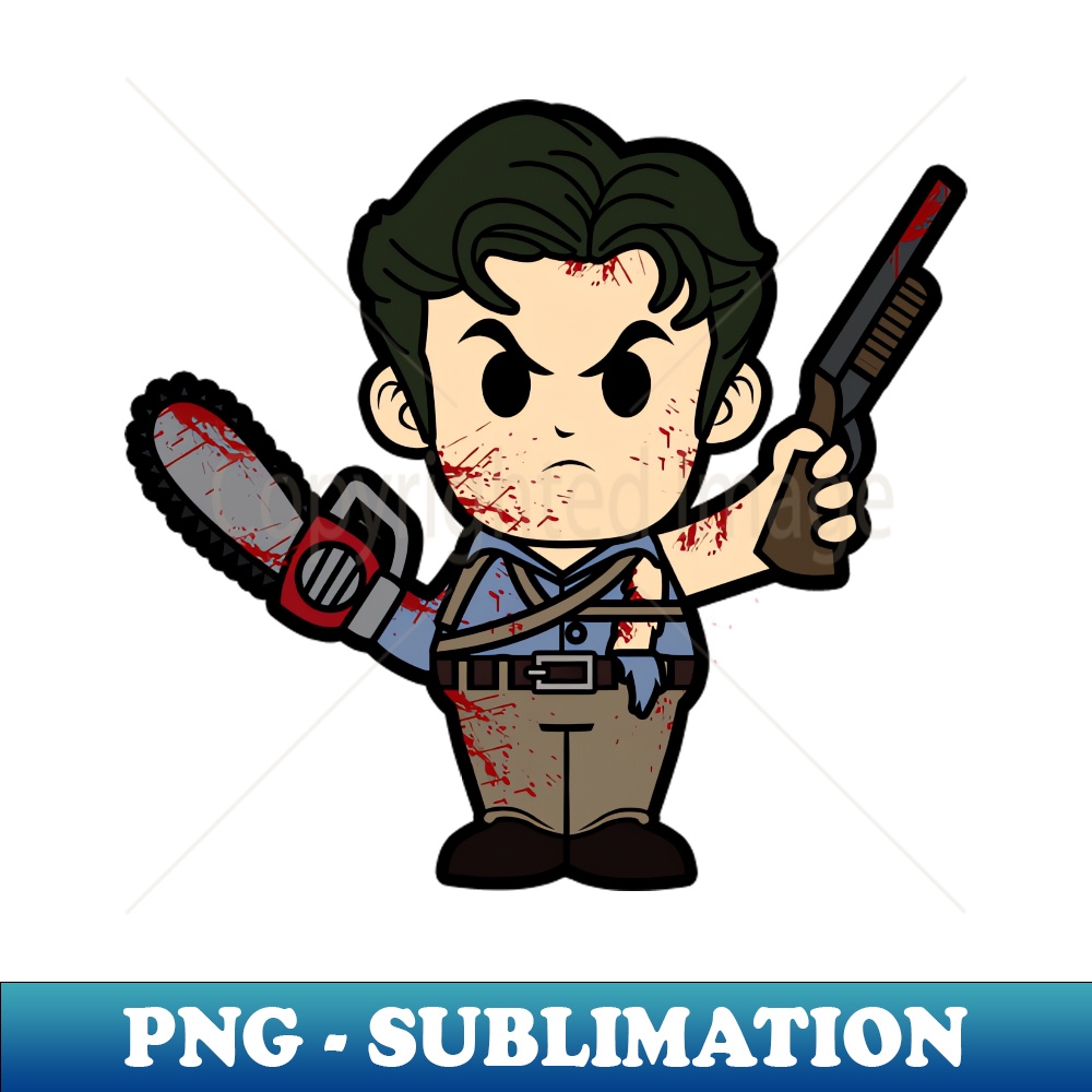 Ash Evil Dead Chibi - High-Resolution PNG Sublimation File - | Inspire ...