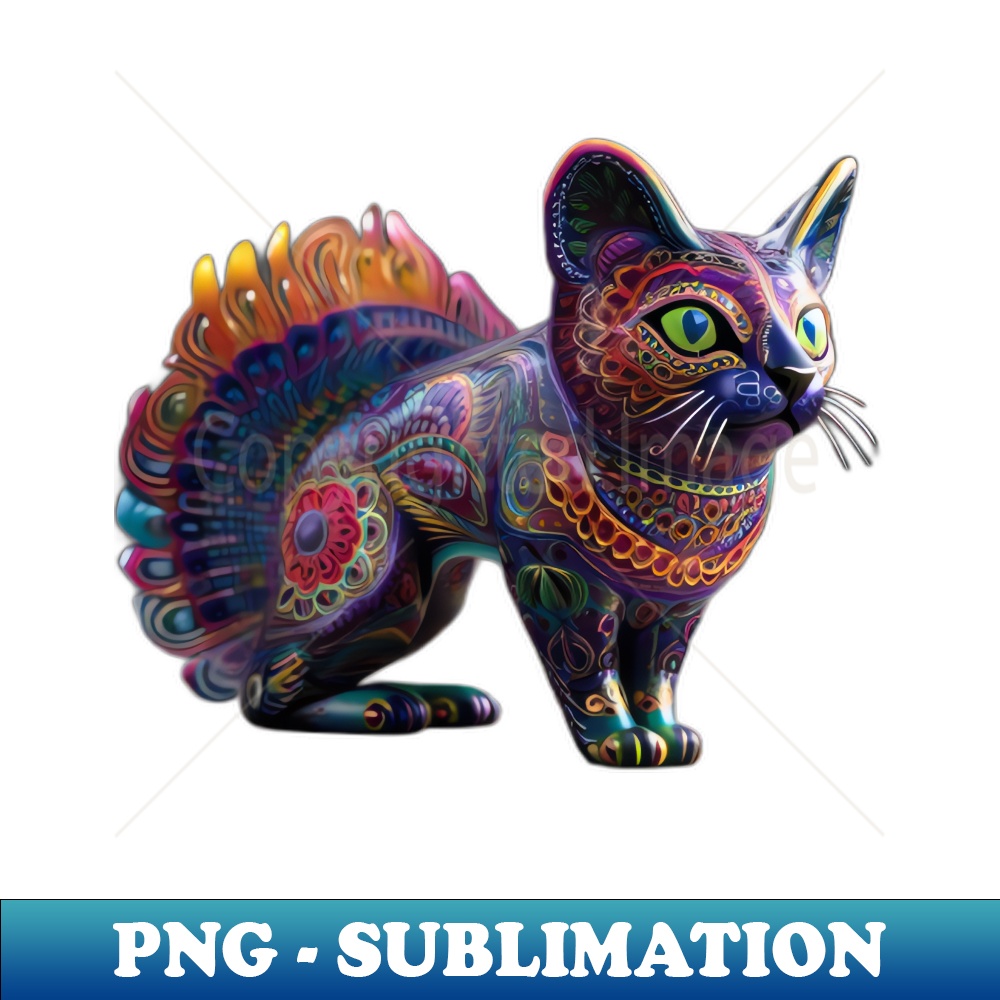 Alebrijes Cat colorful fun Mexican folk art - High-Resolutio - Inspire ...