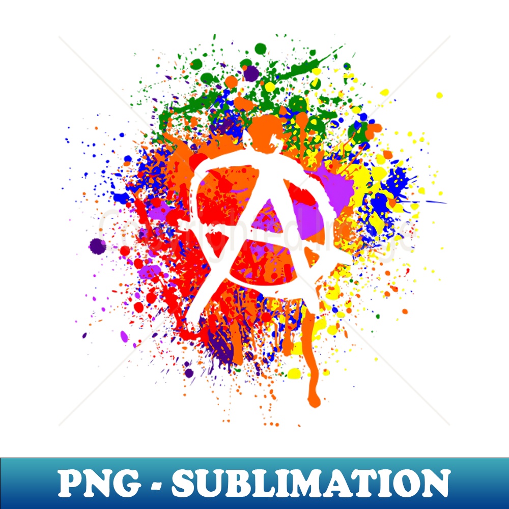 Paint Splatter Anarchy Symbol - Decorative Sublimation PNG F | Inspire Uplift