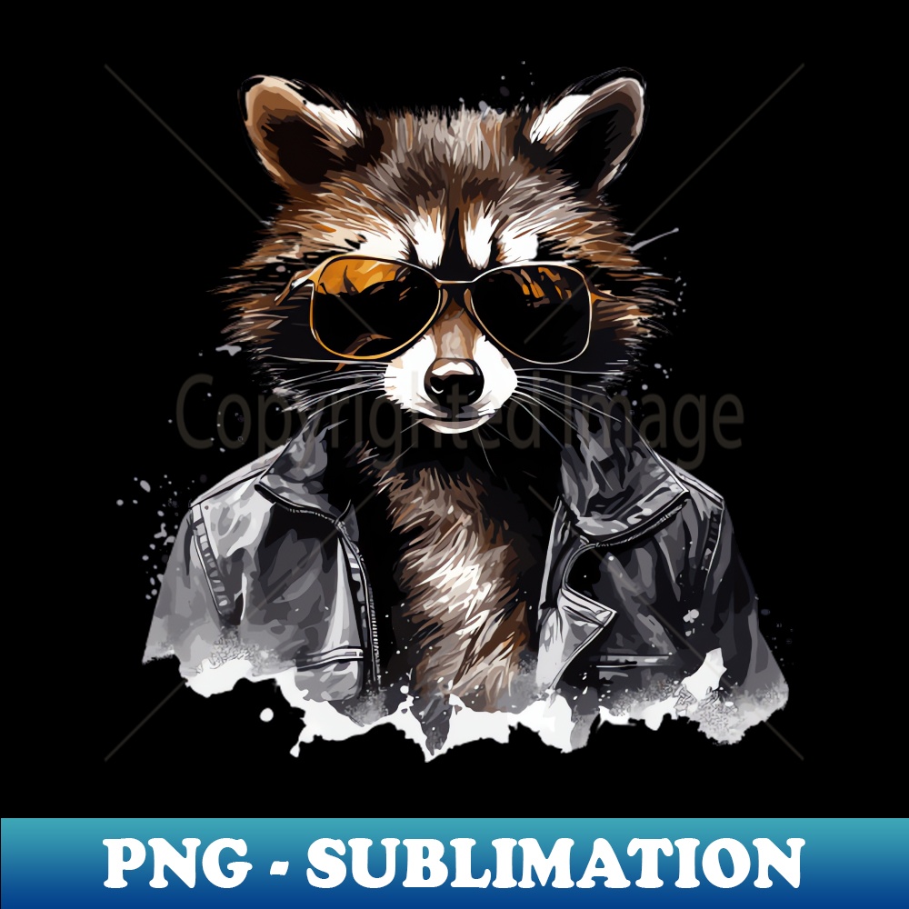Cool raccoon in black jacket - Premium Sublimation Digital D | Inspire ...