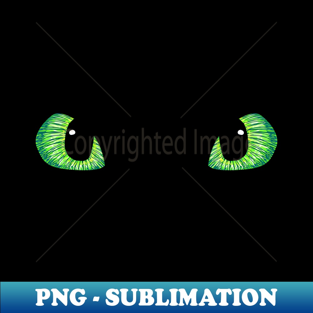 Green Toothless Dragon Eyes Drawing - Modern Sublimation PNG | Inspire ...