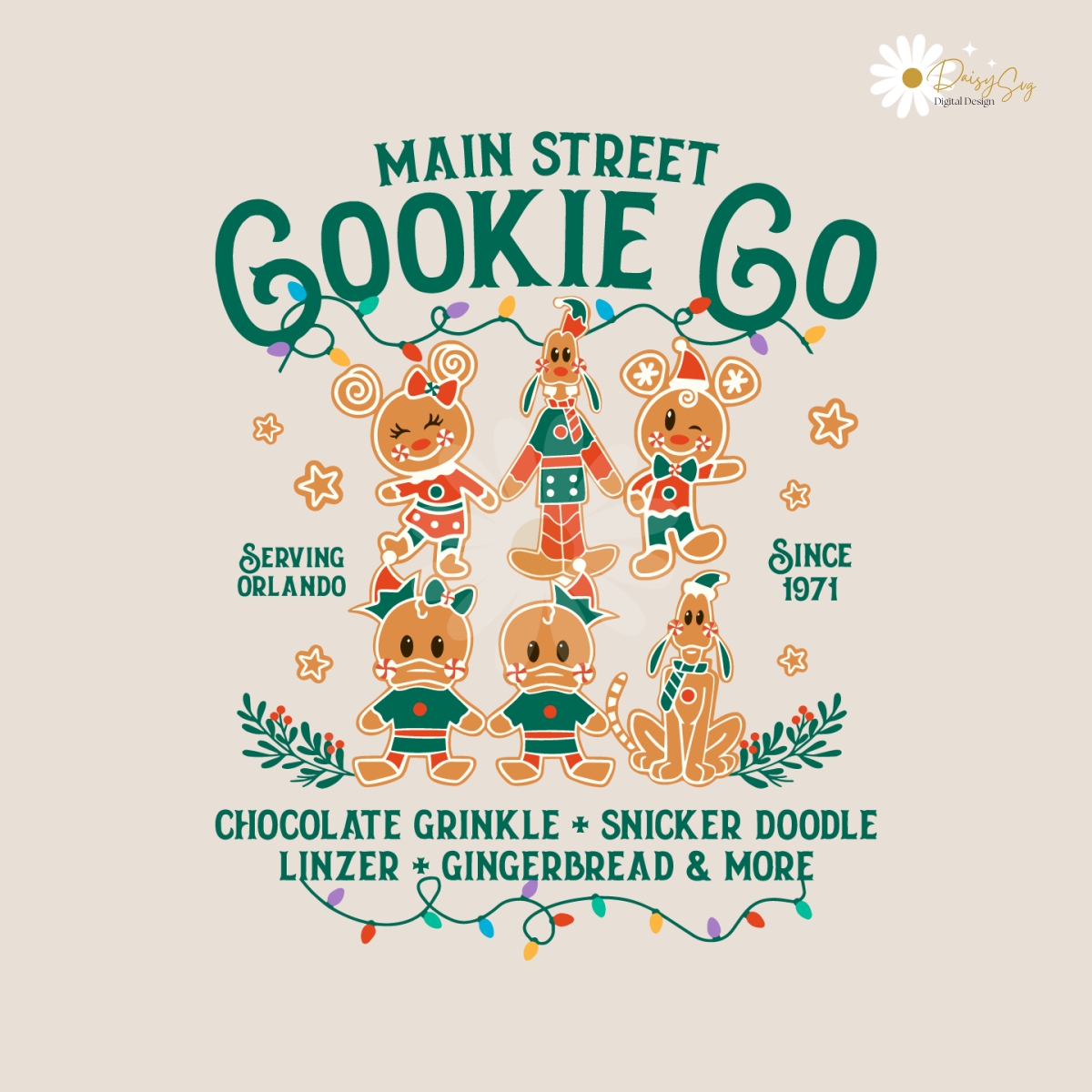 Disney Christmas Cookies Main Street Cookie Go 1971 SVG - Inspire Uplift