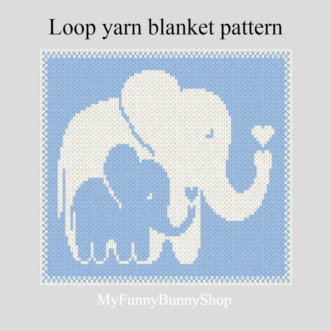 Elephants Loop yarn Finger knitted blanket pattern PDF Downl | Inspire ...