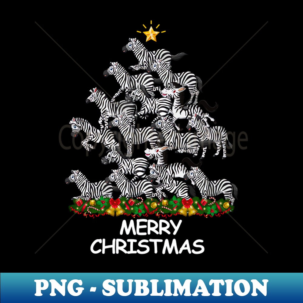 Zebra Christmas Tree - PNG Transparent Sublimation Design - | Inspire ...