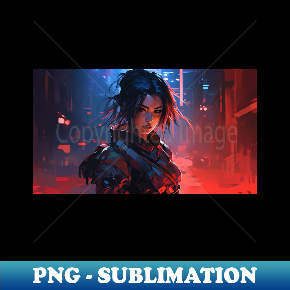 Cyberpunk Female Samurai In A Dark Street - High-Resolution - Inspire ...