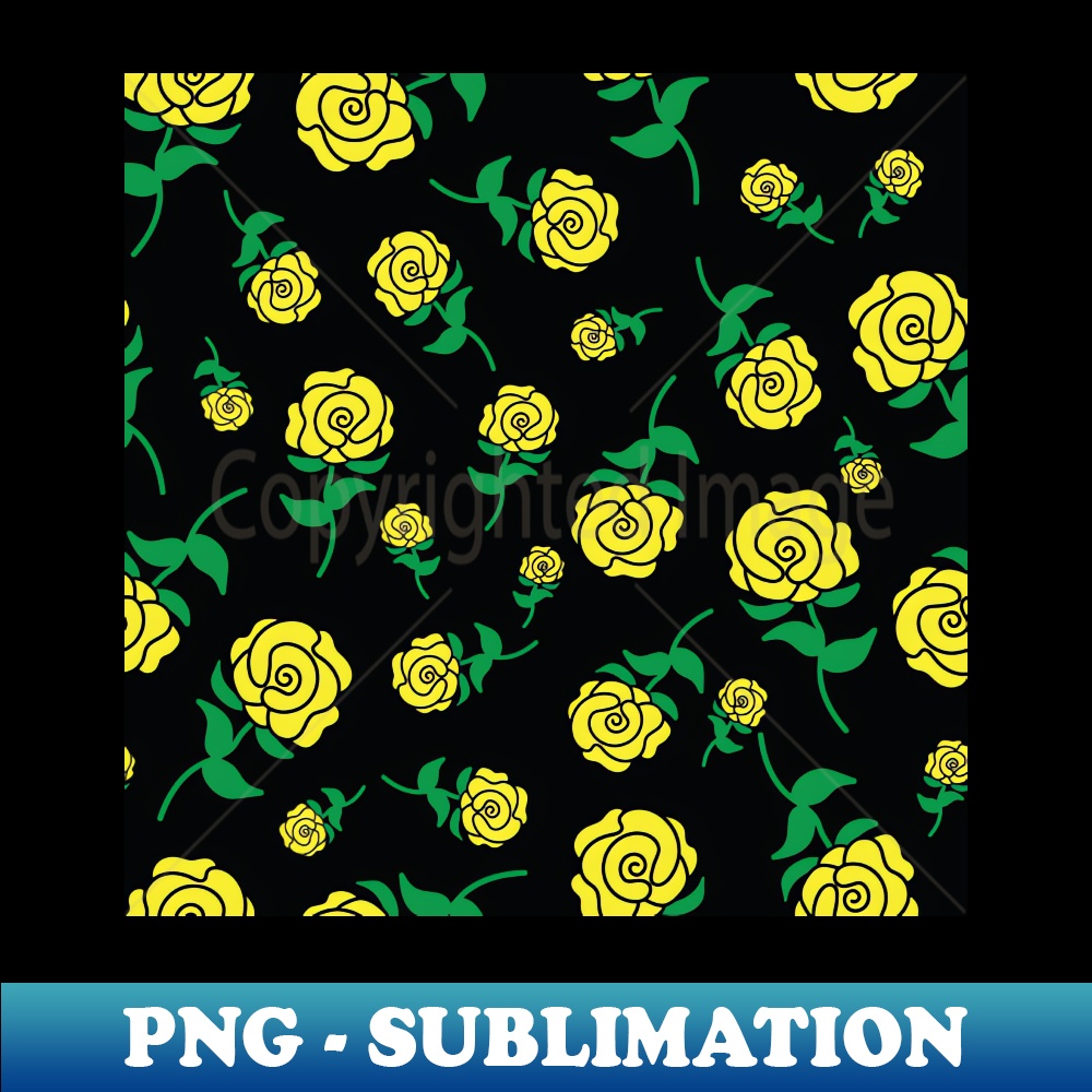 Yellow Rose Hand Drawn Roses Pattern - Elegant Sublimation P | Inspire ...