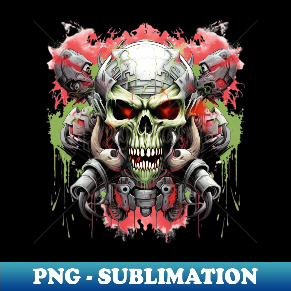Skull Cyberpunk Cyborg Vaporwave Urban - PNG Transparent Sub | Inspire ...