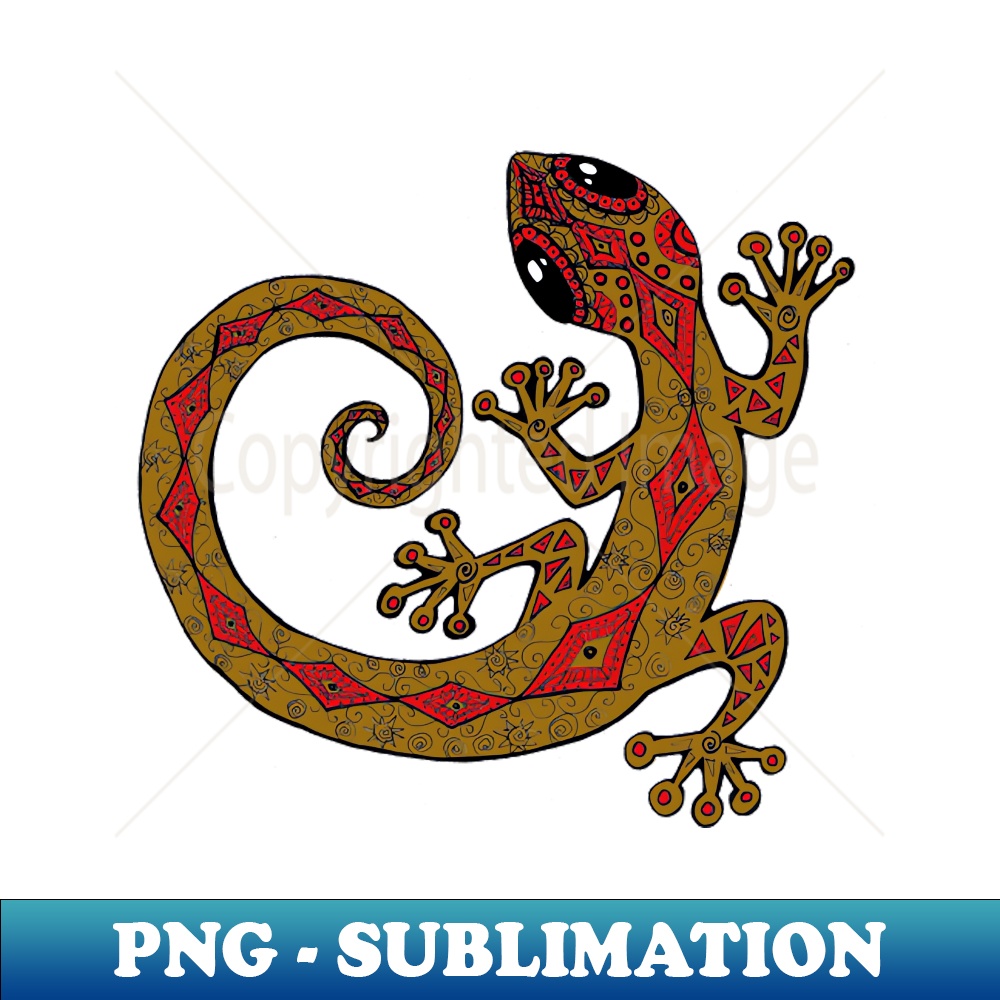 Funky Gold and Red Gecko - PNG Transparent Digital Download | Inspire ...