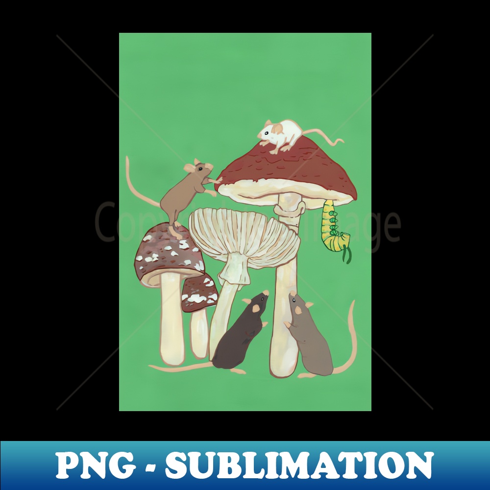 Storybook Mice and Mushrooms - PNG Transparent Digital Downl - Inspire ...