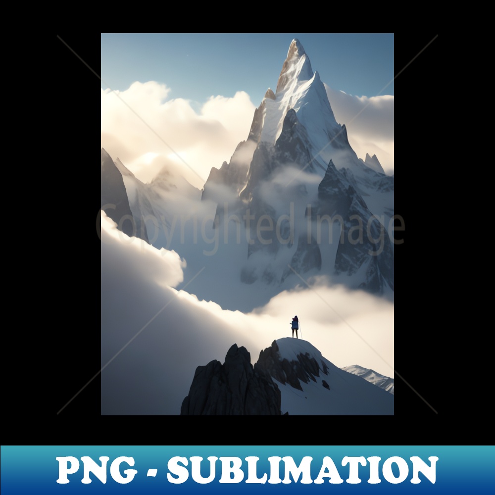 A breathtaking mountain-hiker standing at the summit - Speci | Inspire ...