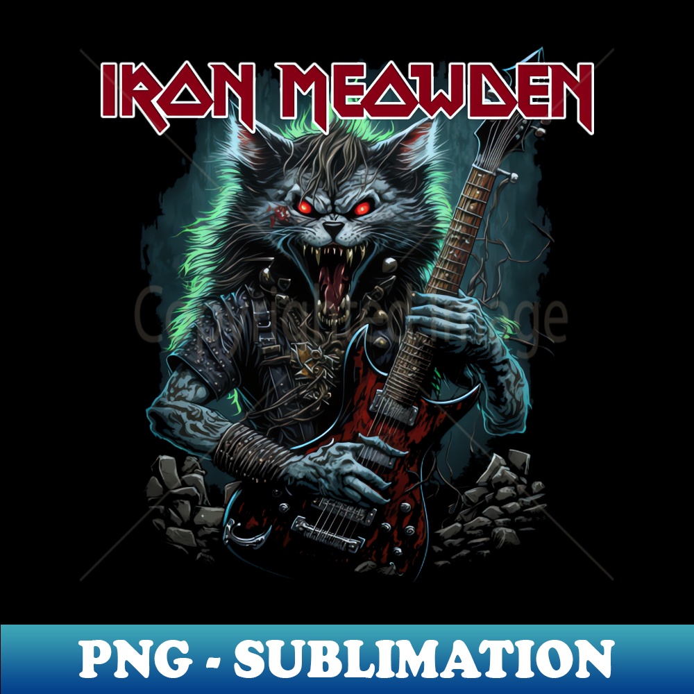 Iron Meowden - Heavy Metal Cat Eddie - Exclusive PNG Sublima | Inspire ...