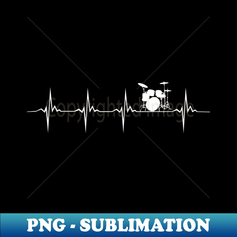 Drum Kit Player Heartbeat Drummer - Sublimation-Ready PNG Fi | Inspire ...
