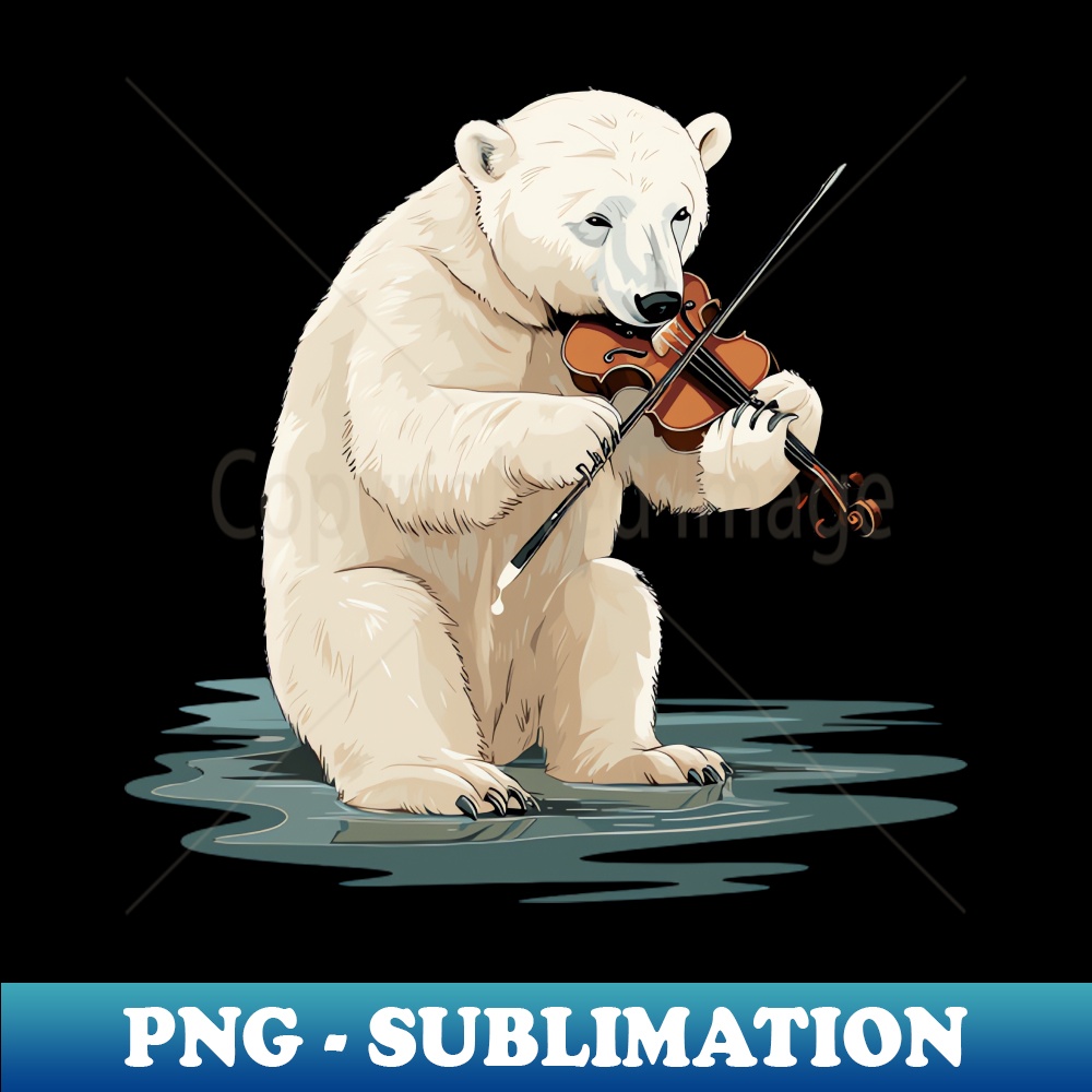 Polar Bear Playing Violin - High-Resolution PNG Sublimation | Inspire ...