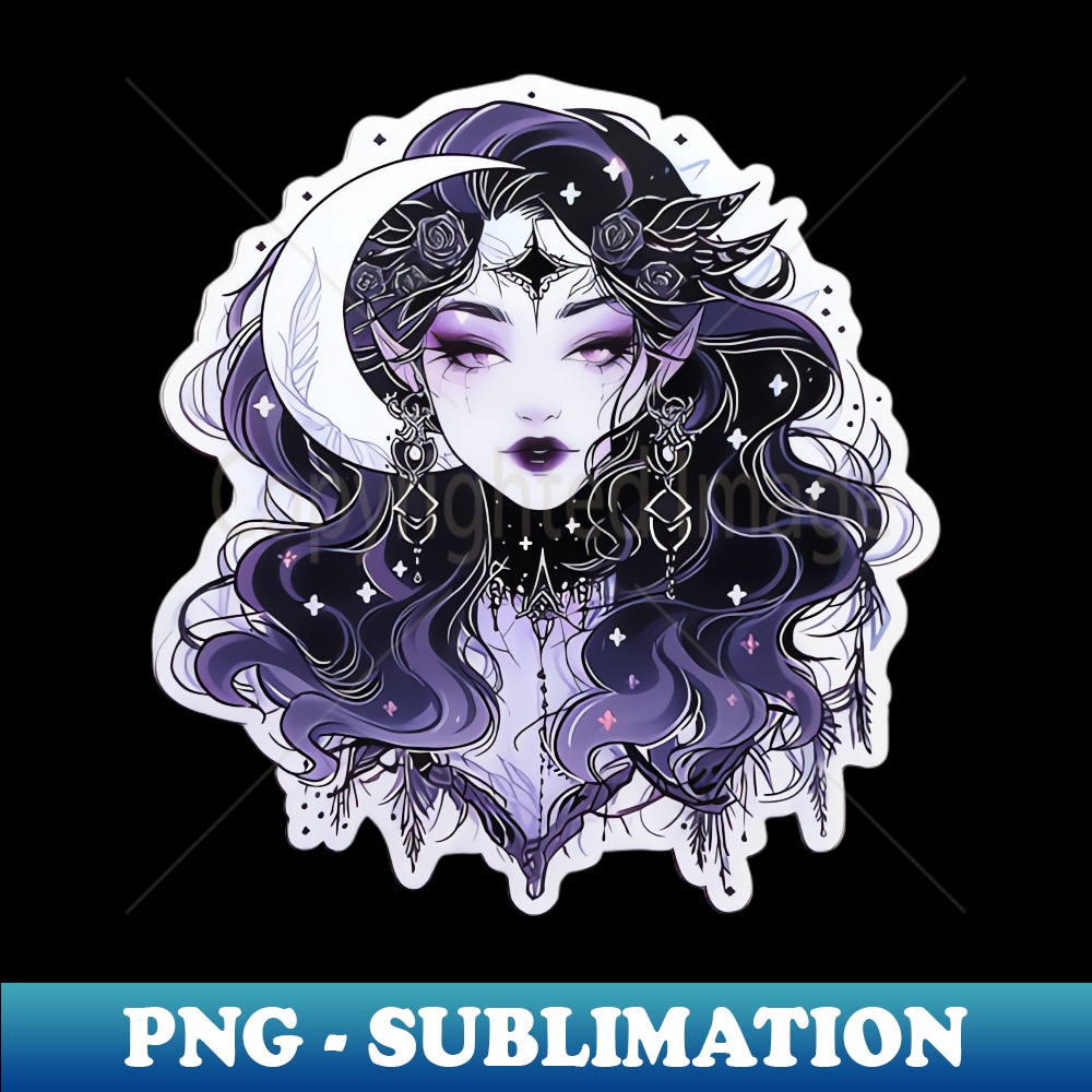 Pastel Goth Moon Goddess - Instant Sublimation Digital Downl | Inspire ...