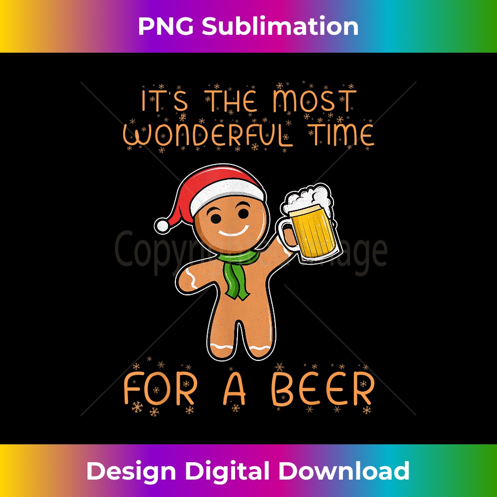 Gingerbread Man Beer Lover Christmas - Futuristic PNG Sublim | Inspire Uplift