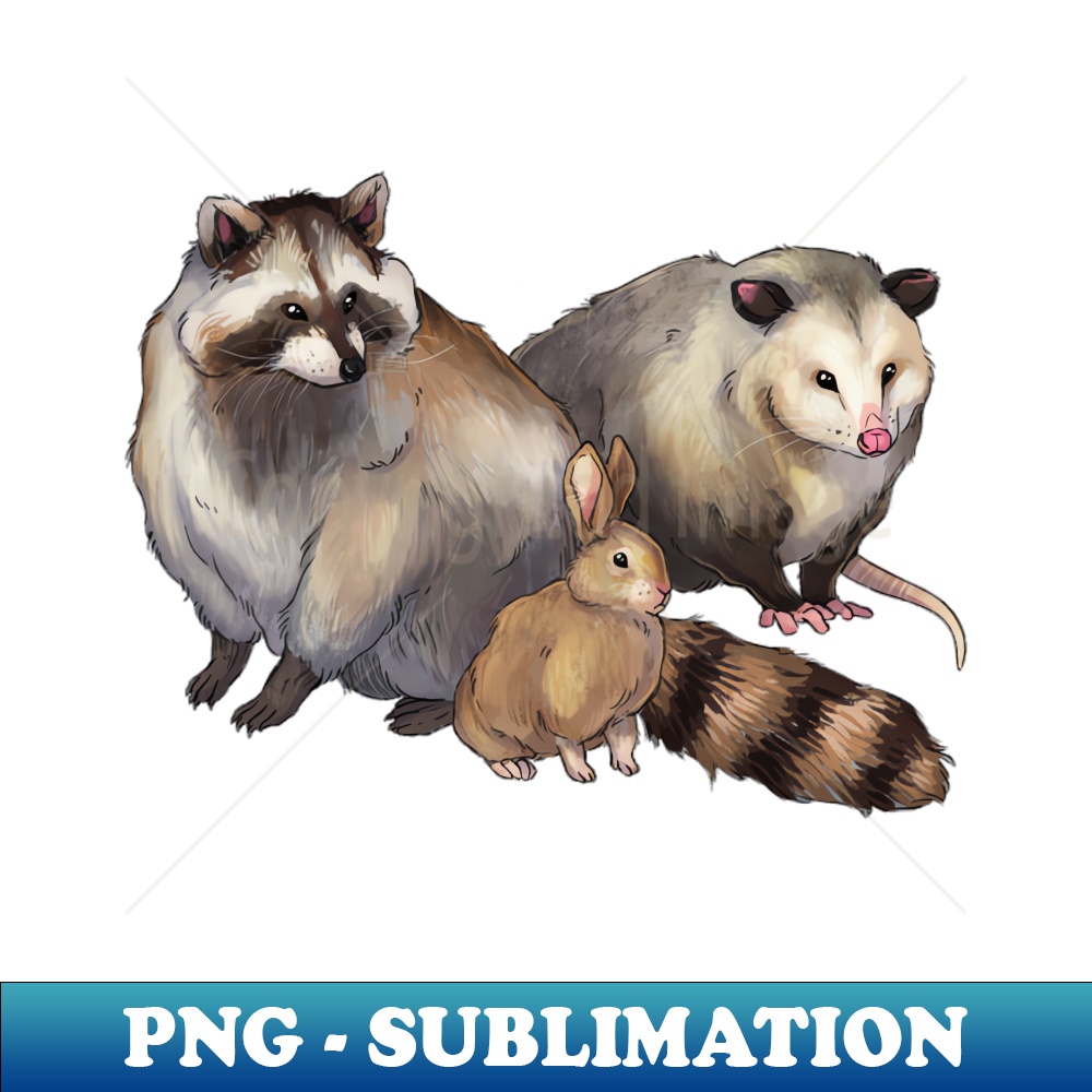 Critters Raccoon Rabbit and Opossum Friends - Instant PNG Su | Inspire ...