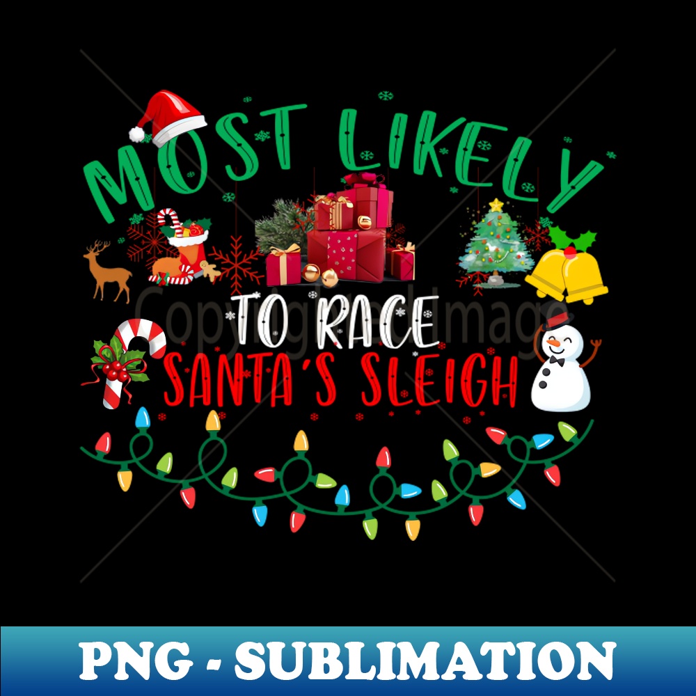 To Race Santa Sleigh - PNG Transparent Sublimation Design - | Inspire ...