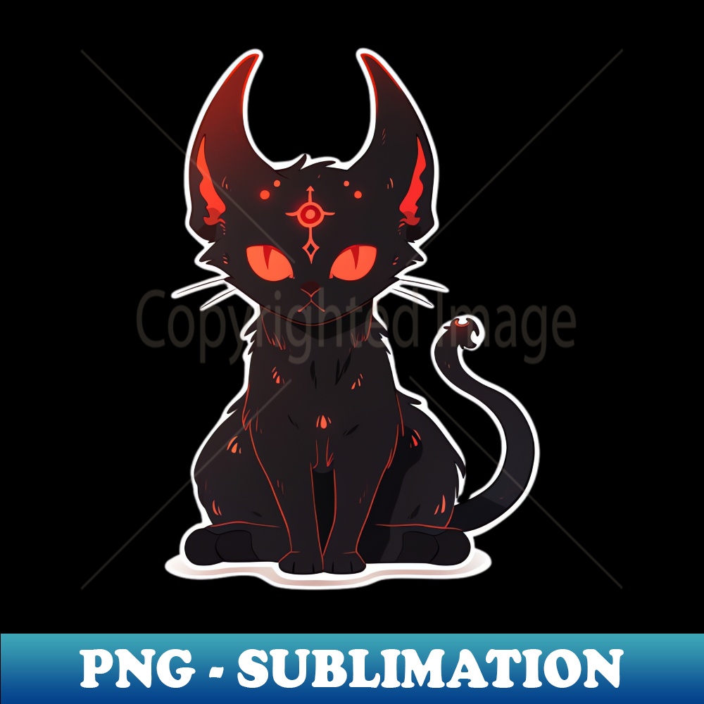 Cute Demon Cat - PNG Transparent Sublimation Design - Transf | Inspire ...