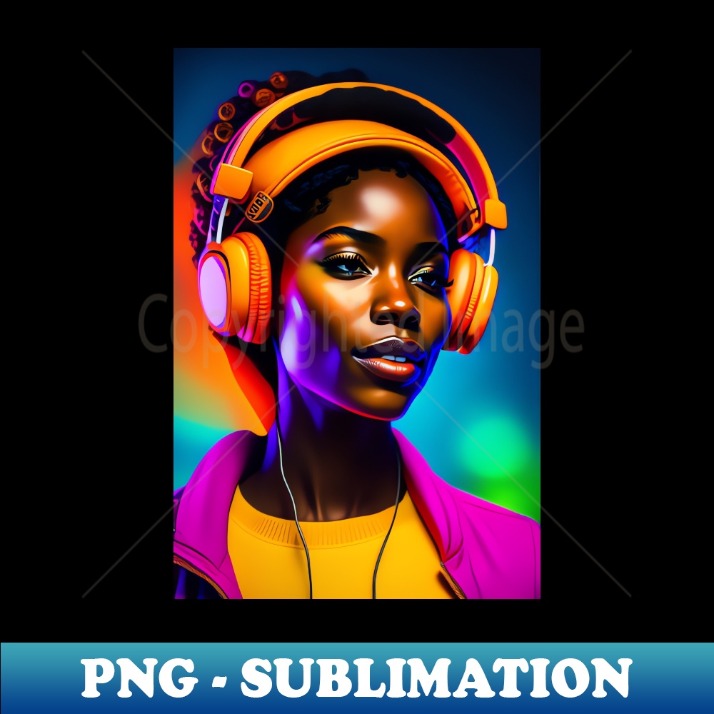 Beautiful woman listen to music graphic design artwork - Ele | Inspire ...