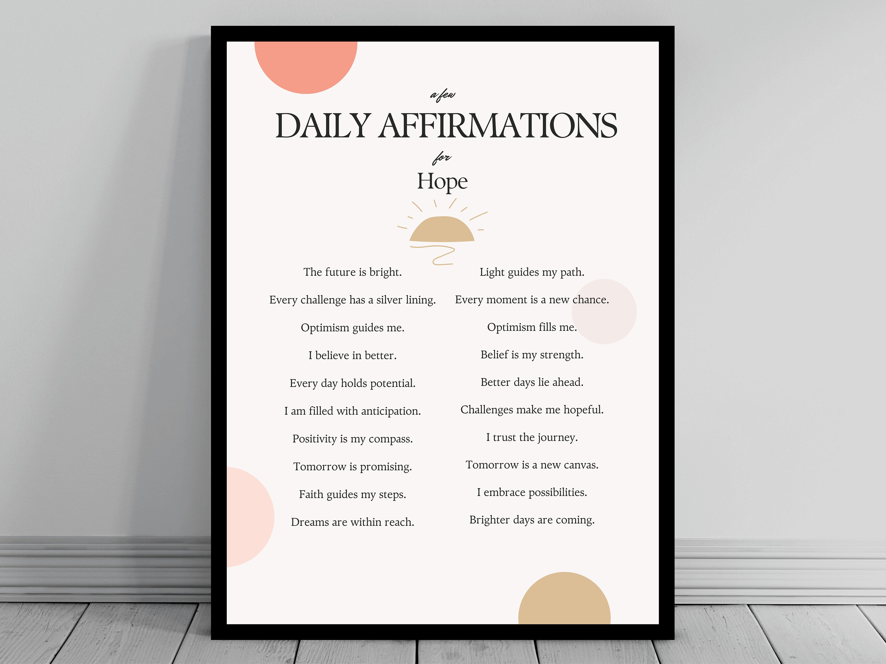 Affirmation Wall Art for Hope Self Love Positive Affirmatio - Inspire ...