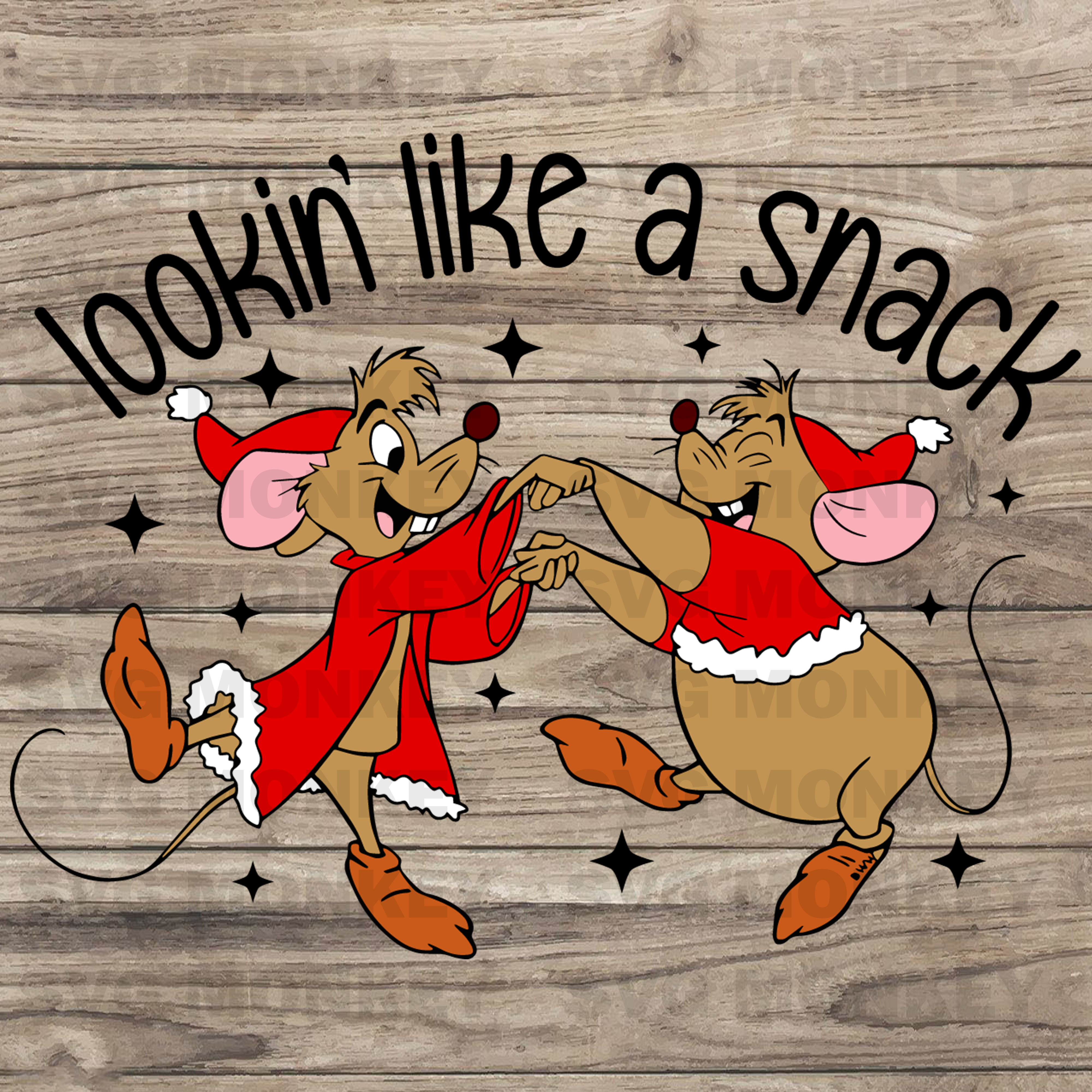 Cute Gus And Jaq Chirstmas Looking Like A Snack SVG File SVG | Inspire ...
