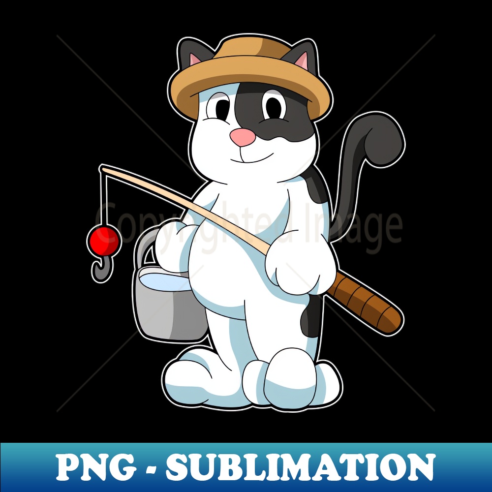Cat as Angler with Bucket of Water - Artistic Sublimation Di | Inspire ...