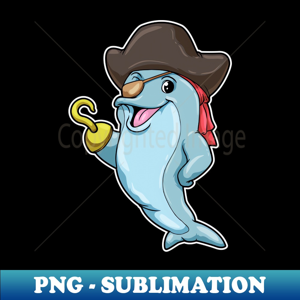 Dolphin as Pirate with Eye patch Hooked hand - Retro PNG Su | Inspire ...