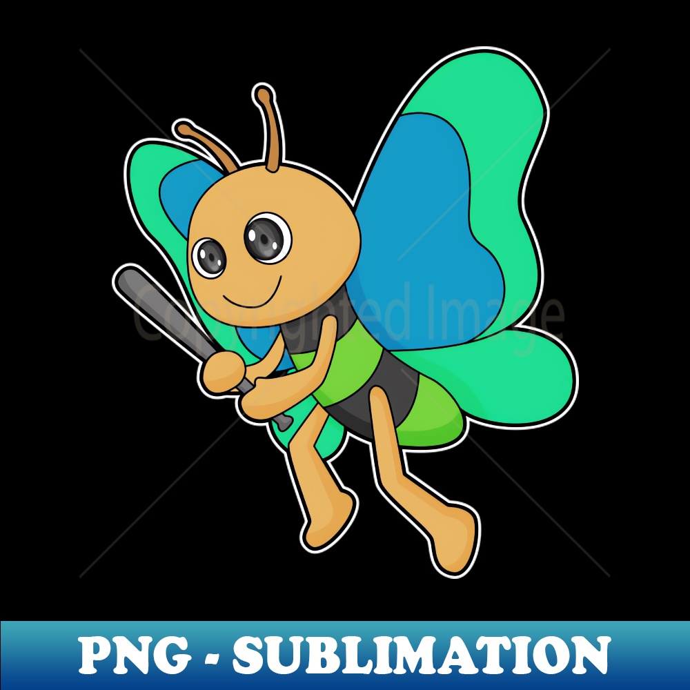 Butterfly Baseball Baseball bat - Exclusive PNG Sublimation | Inspire ...