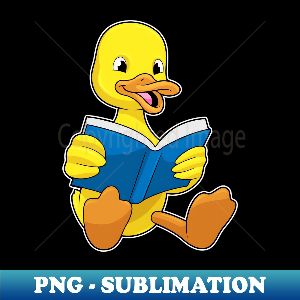 Duck at Reading with Book - High-Resolution PNG Sublimation | Inspire ...