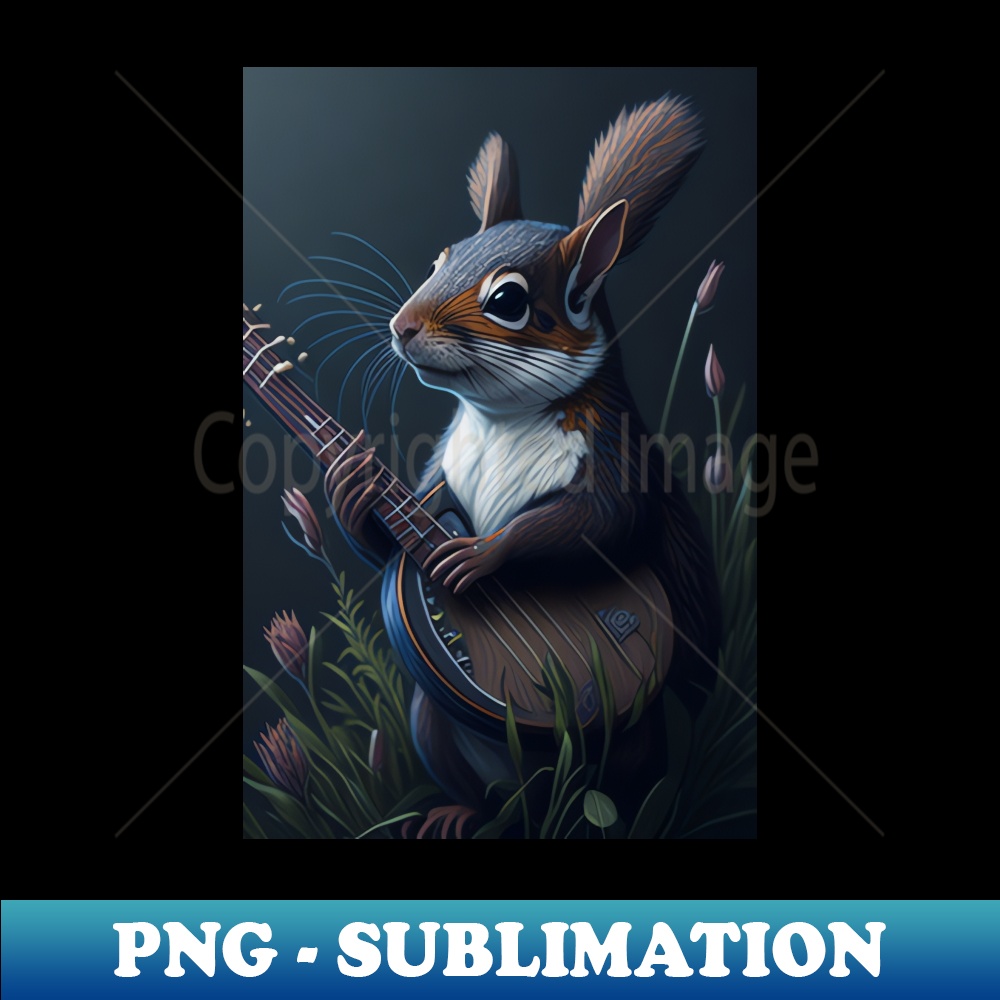 Aesthetic Cottagecore Floral Cute Squirrel Playing Banjo - P - Inspire ...