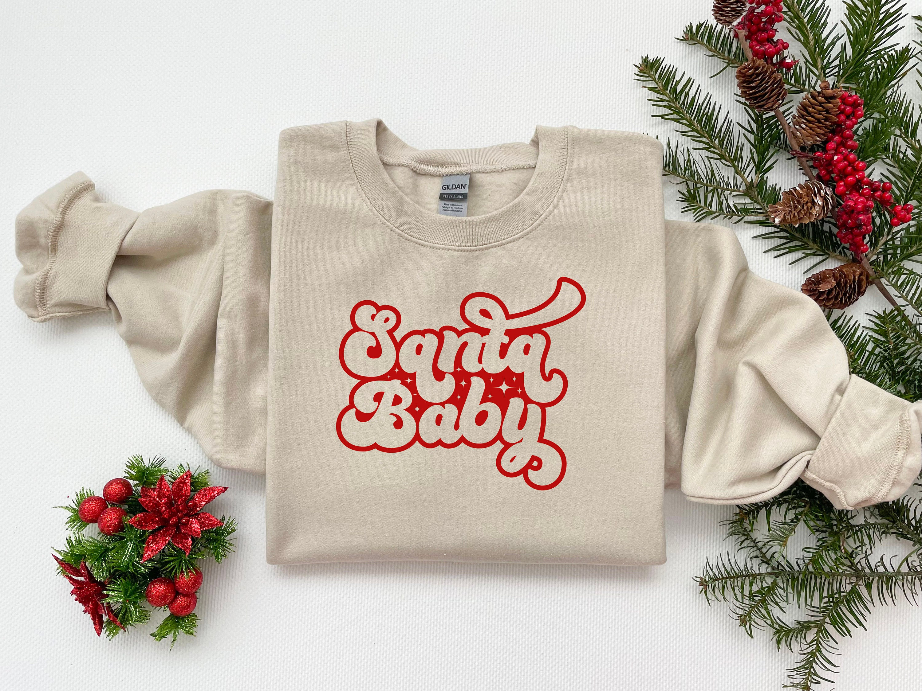 Santa Baby Shirt, Santa Baby retro vibes Tee, Christmas Swea | Inspire ...