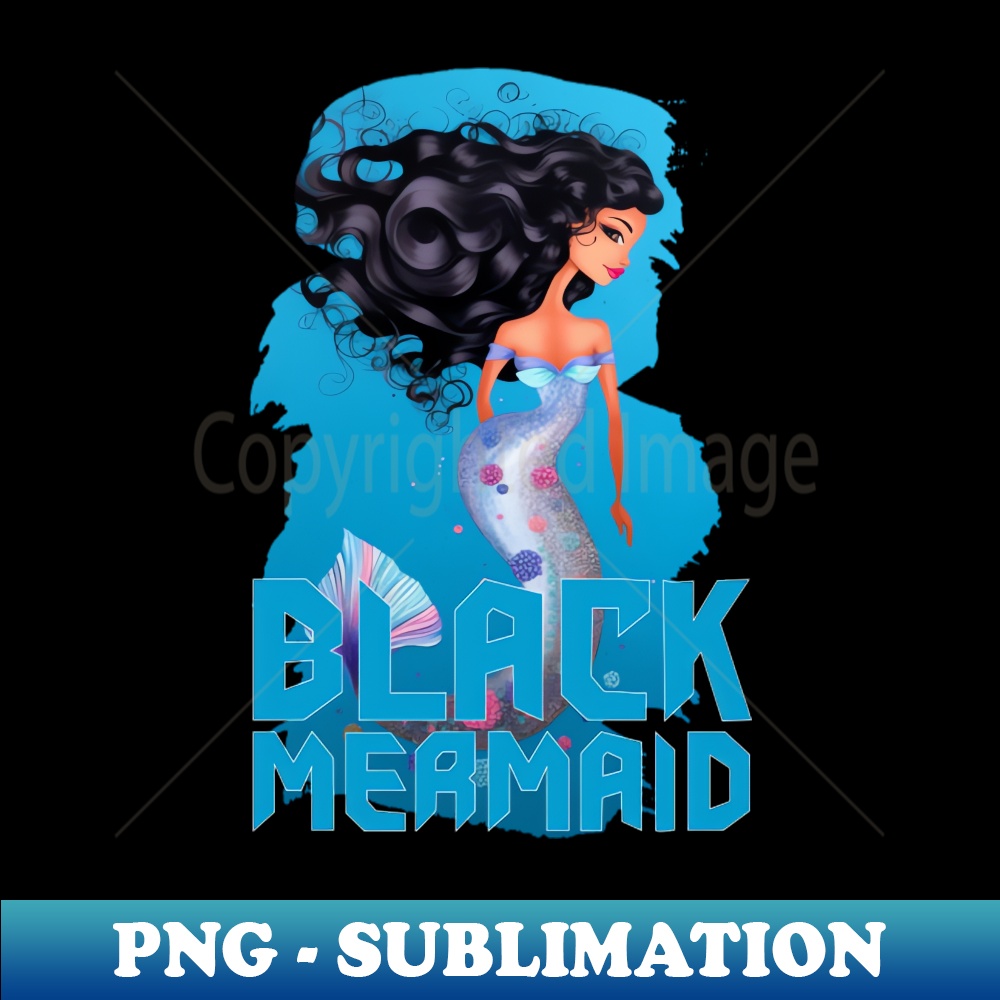 Black mermaid - PNG Transparent Digital Download File for Su | Inspire ...