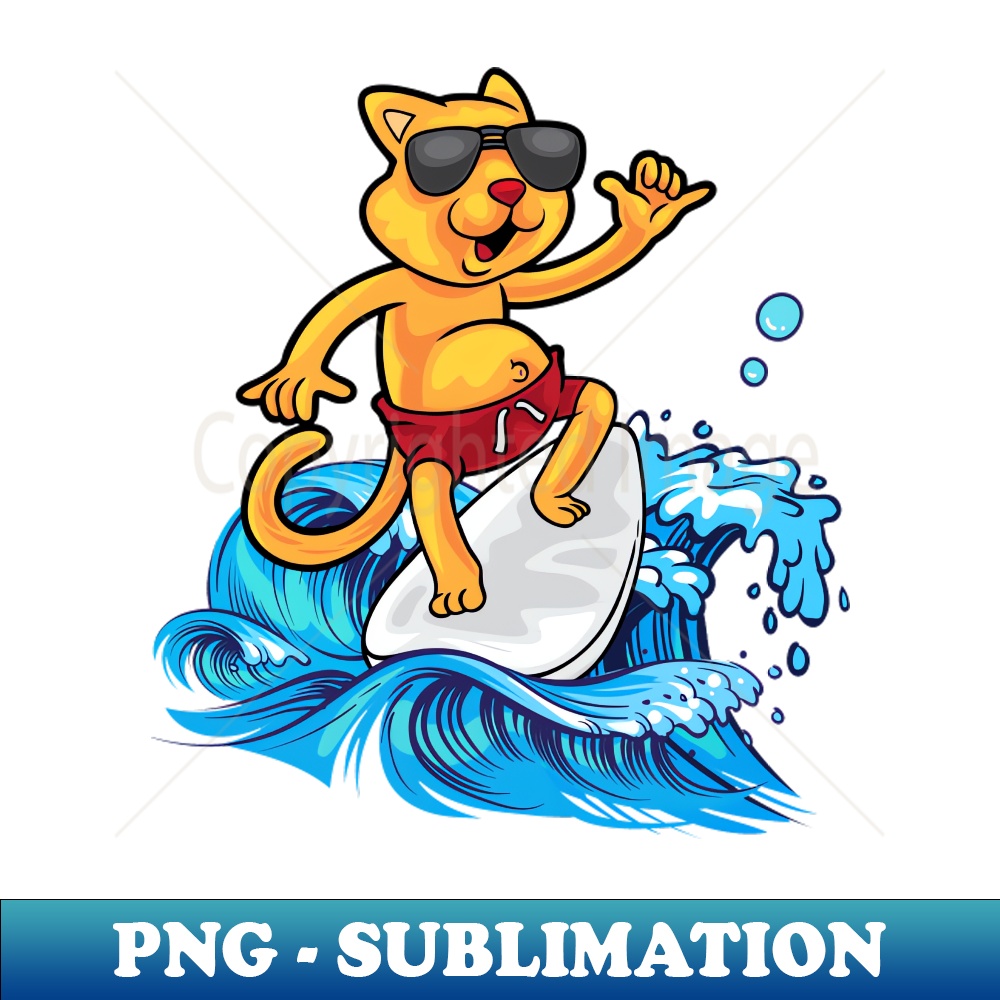 Cool cat surfer cool cat - Artistic Sublimation Digital File | Inspire ...