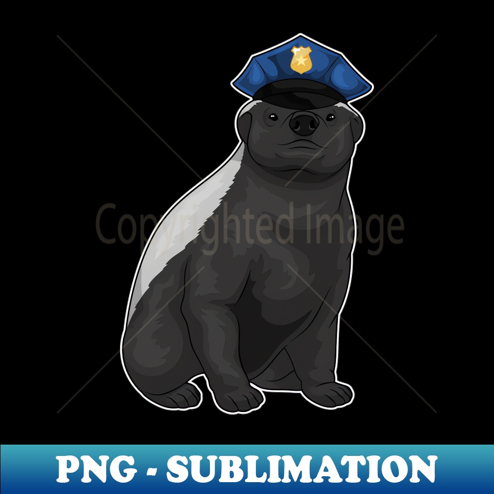 Honey badger Cop Police hat Police - Retro PNG Sublimation D | Inspire ...