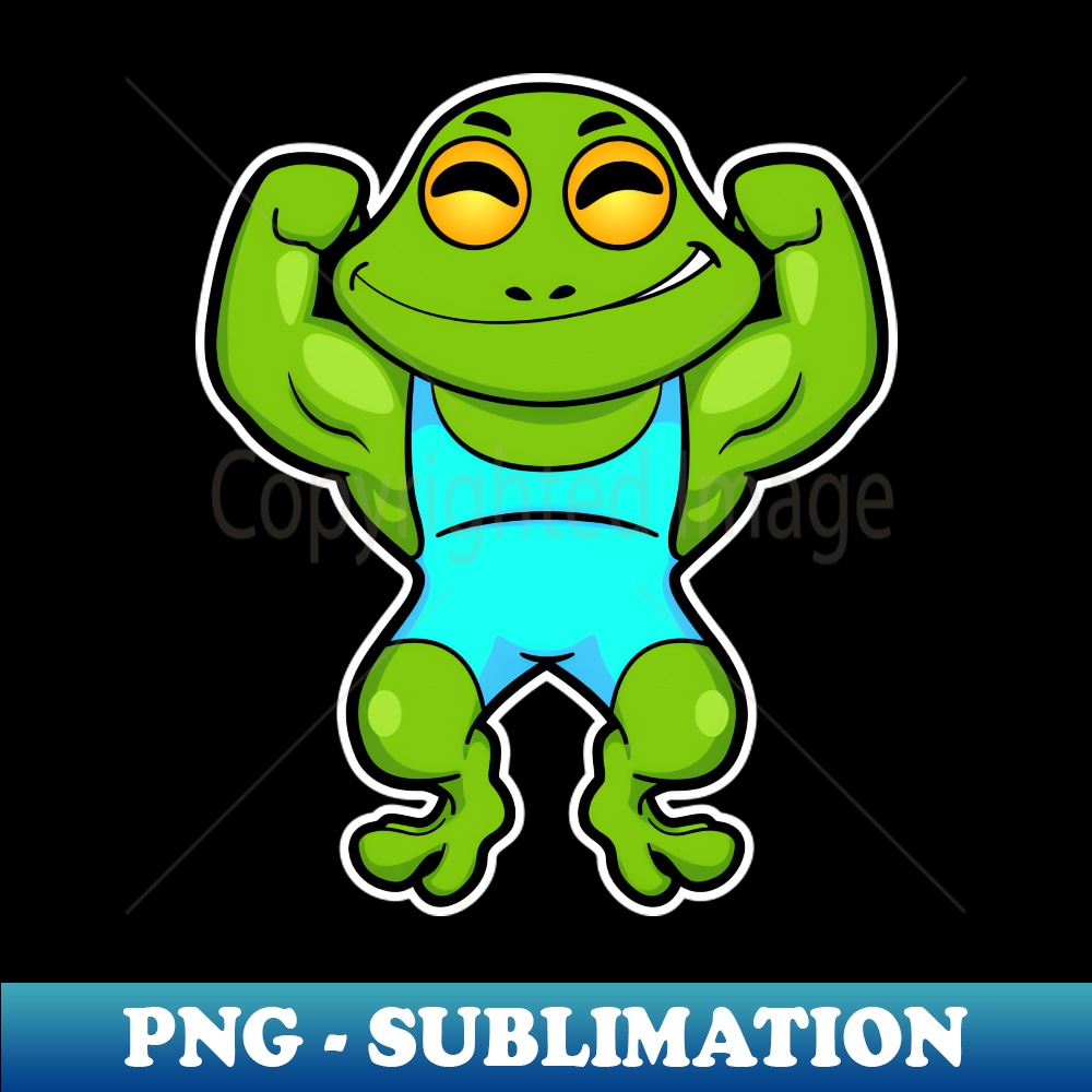 Frog as Bodybuilder at Bodybuilding - Retro PNG Sublimation - Inspire ...