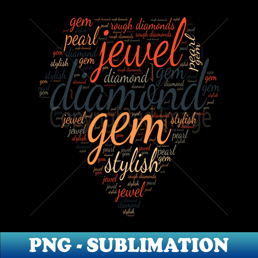 Diamond Word Cloud - Sublimation-Ready PNG File - Unlock Vib - Inspire ...