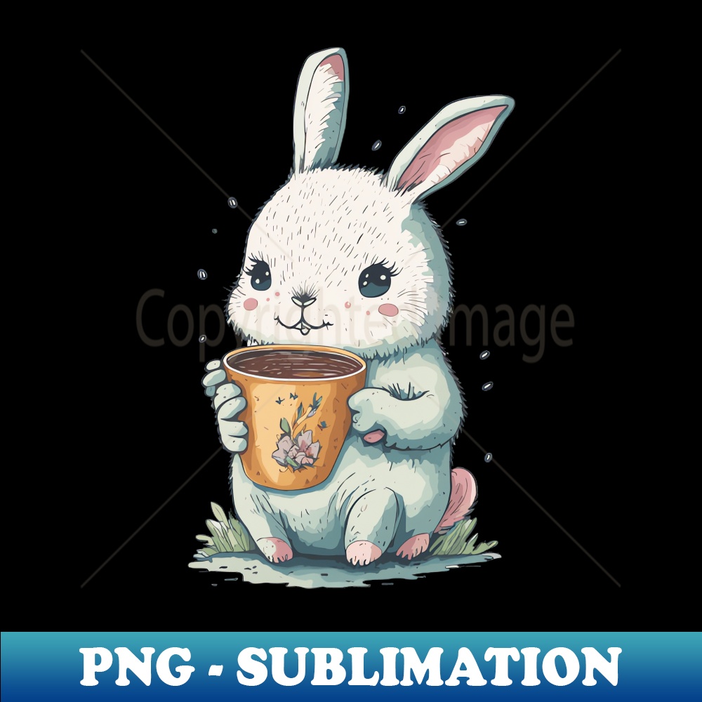 Cute bunny drinking tea - Decorative Sublimation PNG File - | Inspire ...