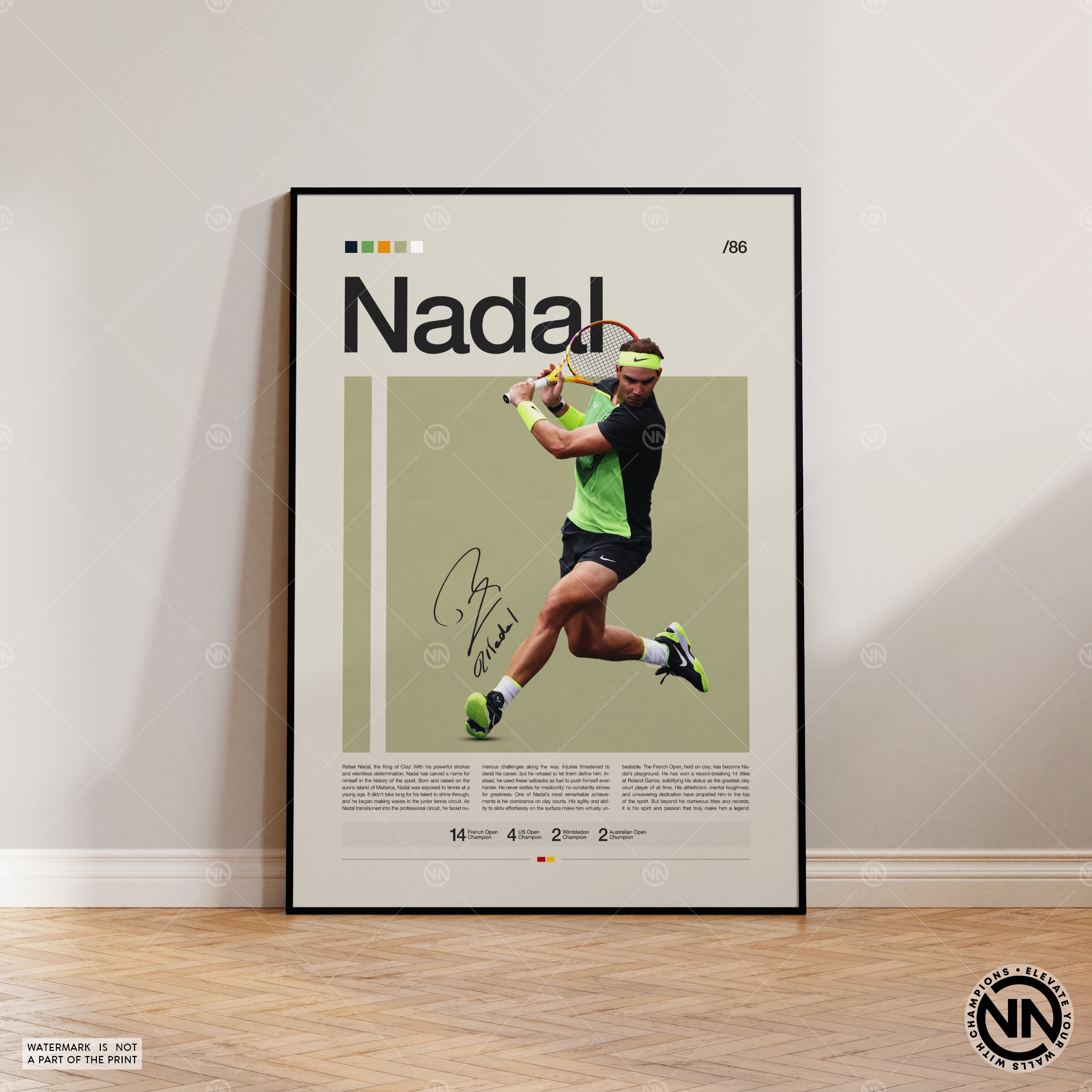 Rafael Nadal Poster, Tennis Poster, Motivational Poster, Spo | Inspire ...