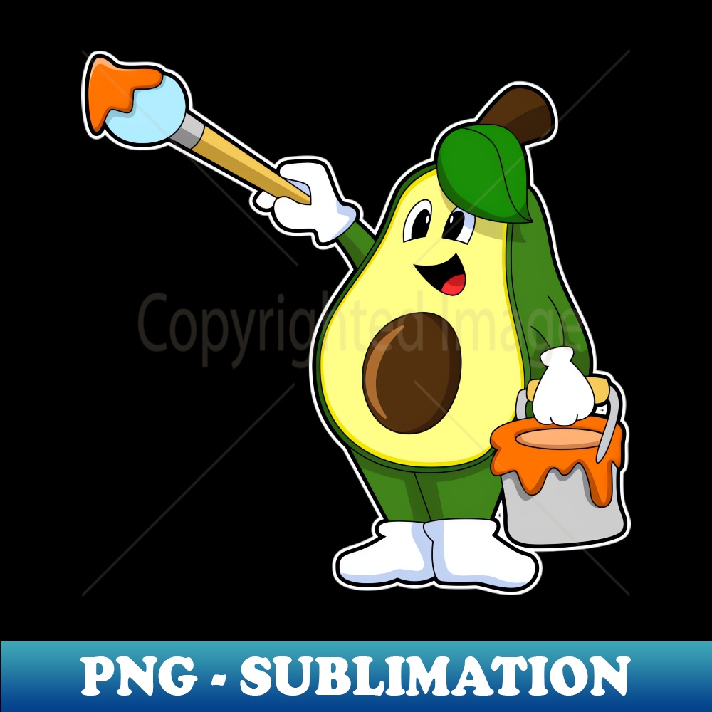Avocado as Painter with Paint brush - High-Resolution PNG Su | Inspire ...