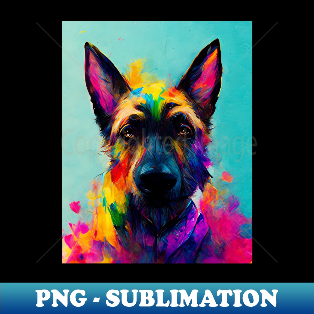 Colorful German Shepherd Dog - Aesthetic Sublimation Digital | Inspire ...
