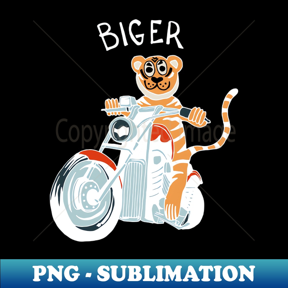Biger Biker Tiger Riding A Motorcycle Motorbike Chopper W | Inspire Uplift