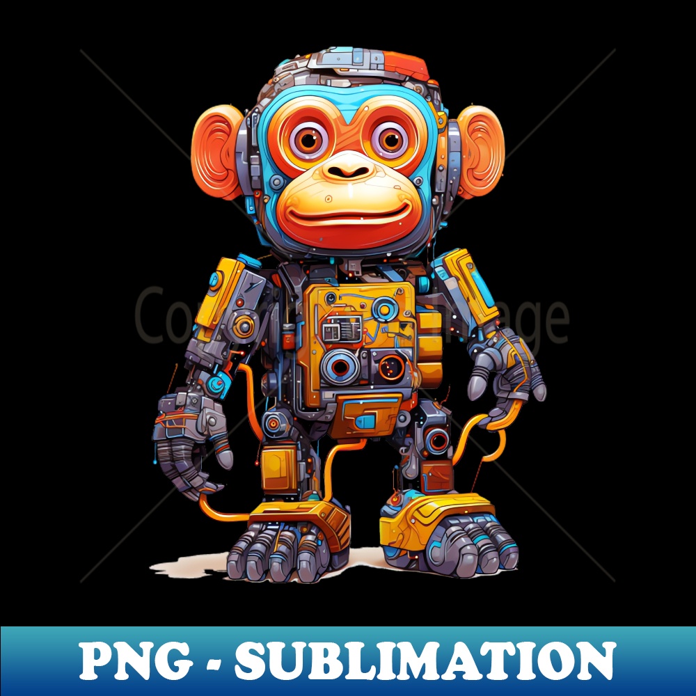 Cartoon monkey robots T-Shirt Sticker - Premium PNG Sublimat - Inspire ...