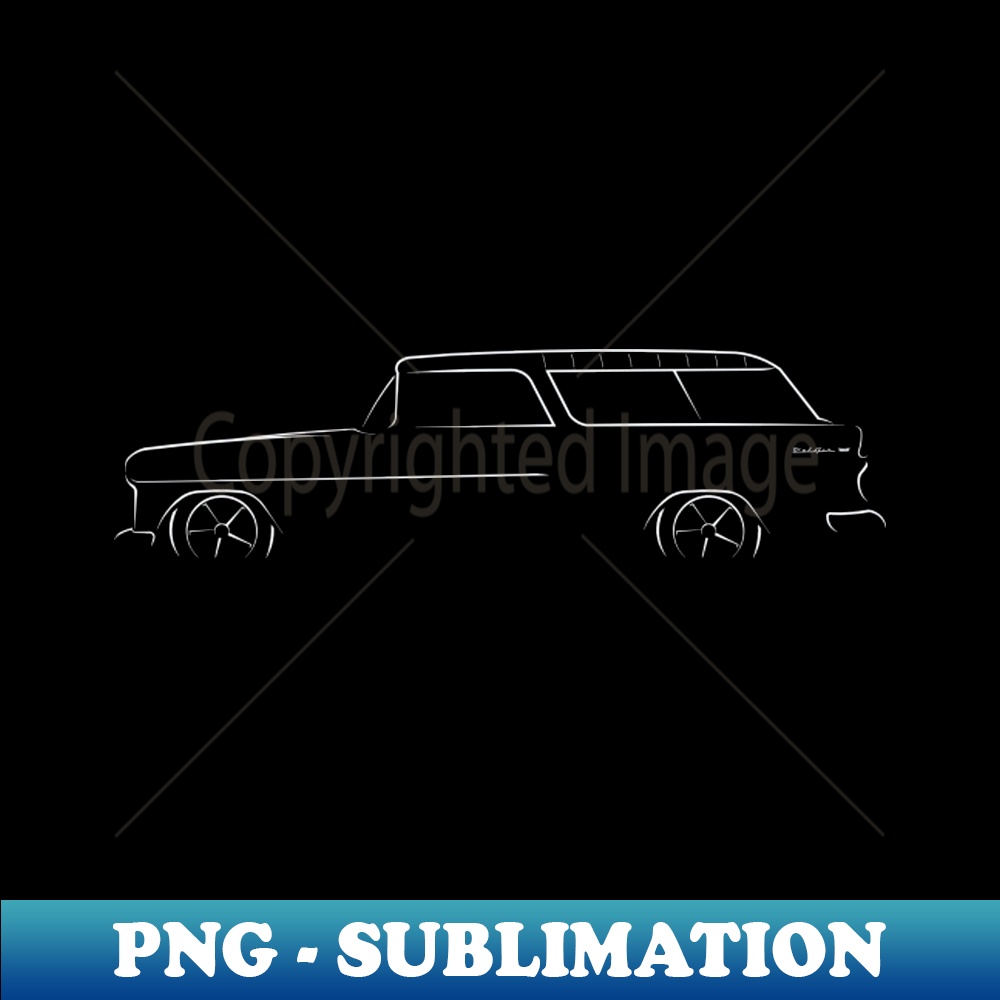 1955 Chevy Nomad - profile stencil white W script - PNG Tran | Inspire ...